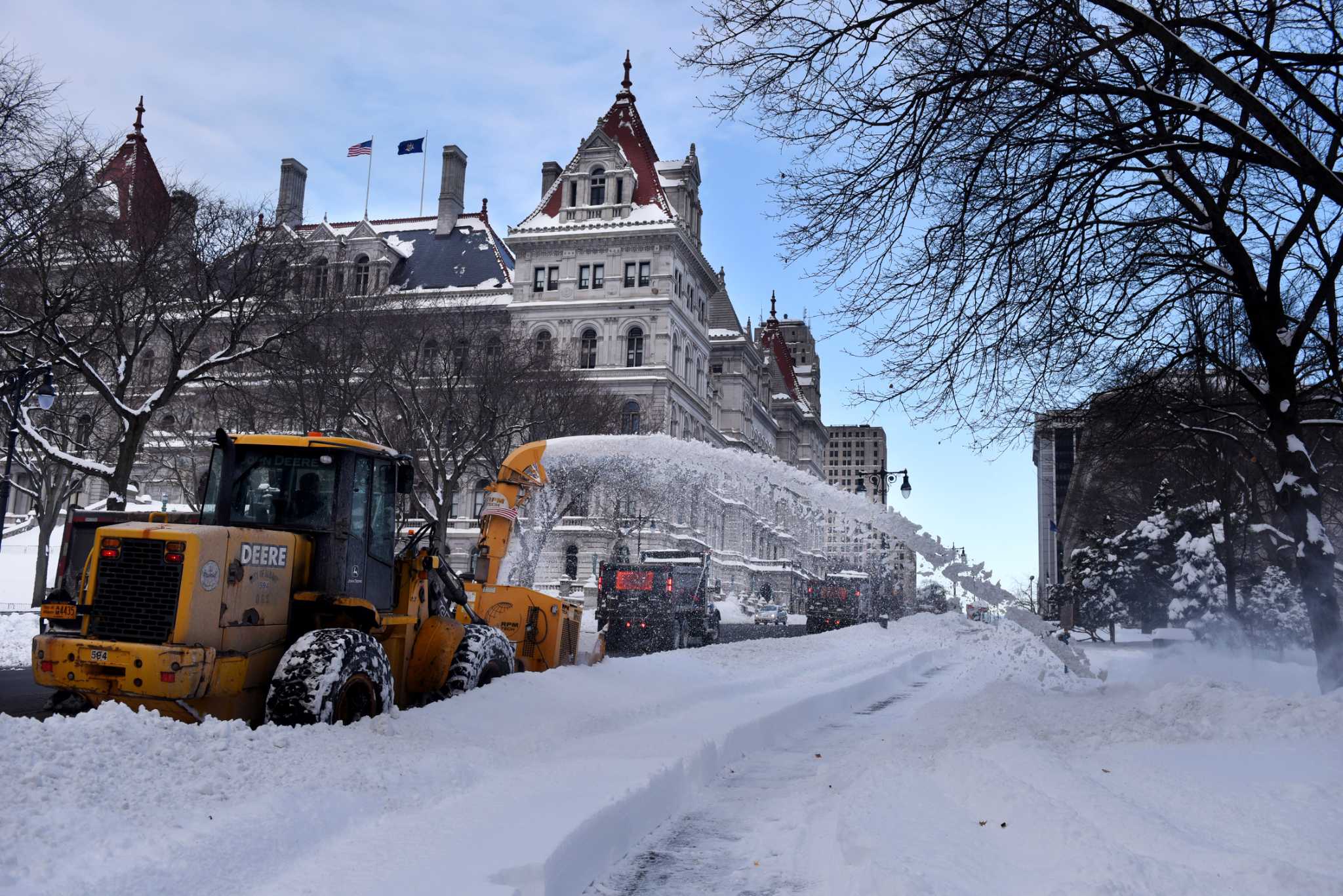 How much snow did Albany and Hudson Valley get?