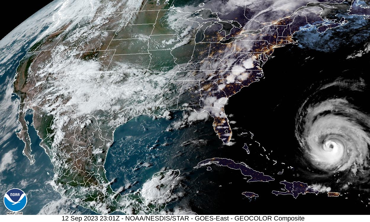 Hurricane and tropical storm tracker map