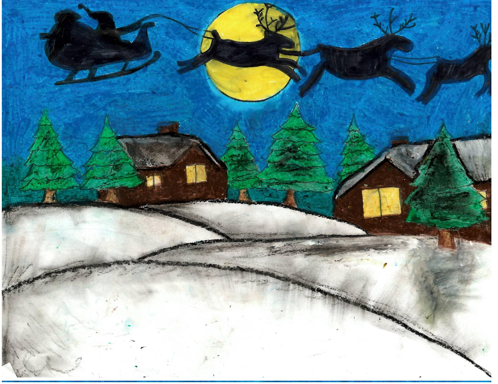 Holiday card drawings by Albany area students