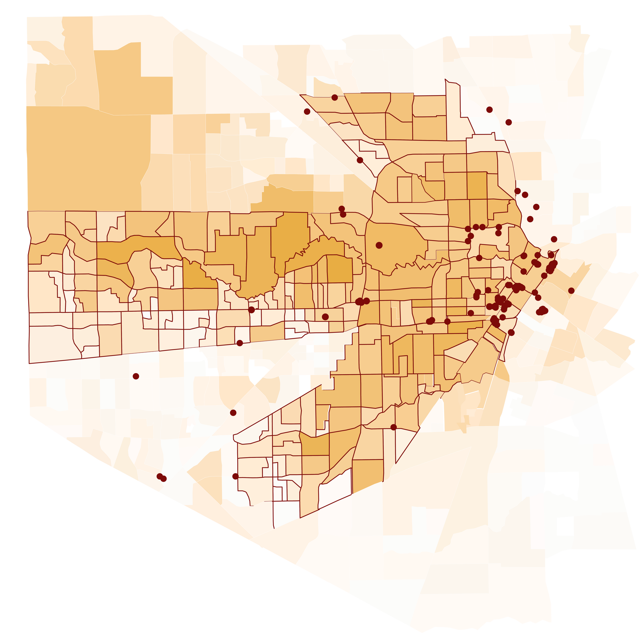 Homeless encampment tickets are clustered in the Houston Arrow