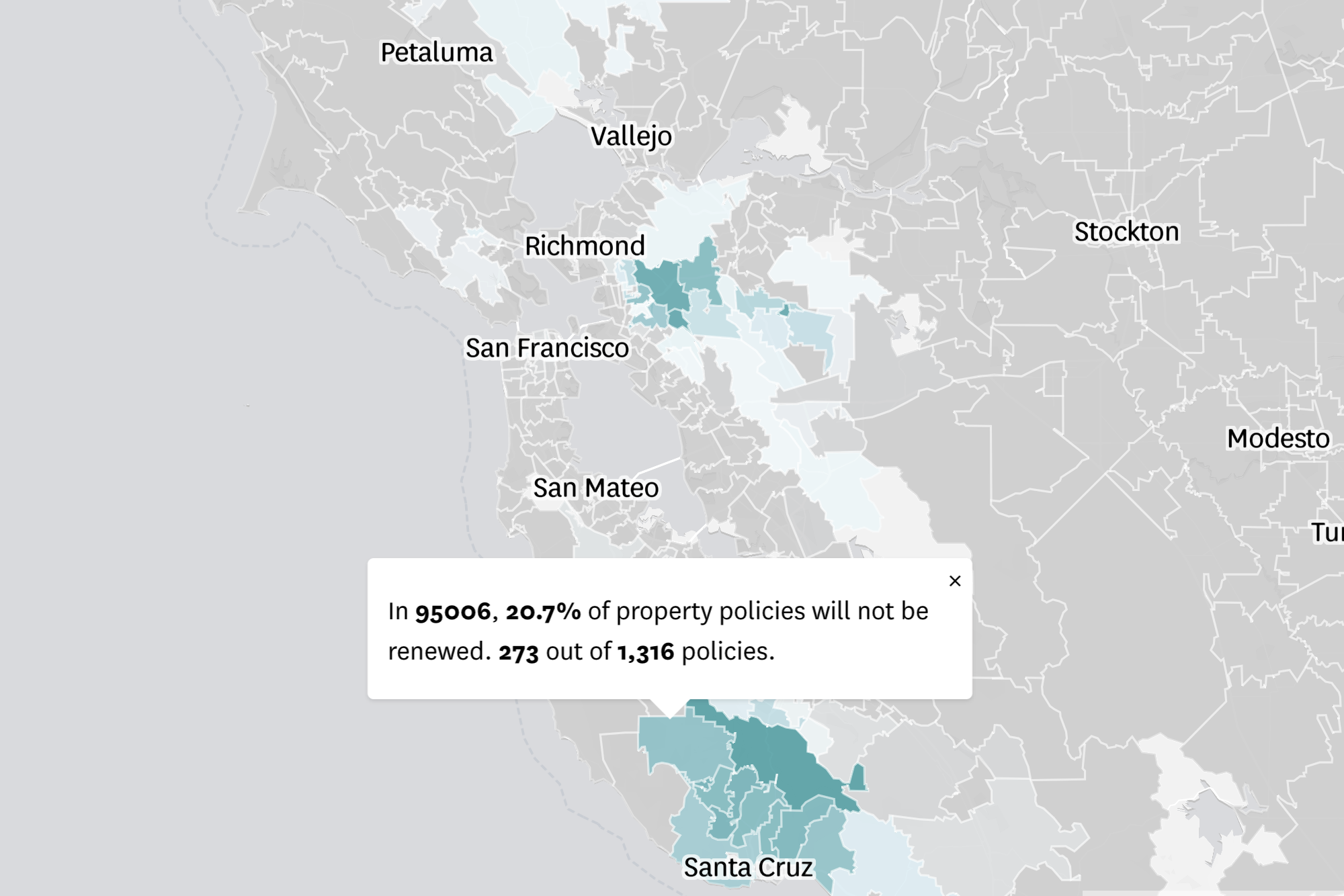 California map: ZIP codes State Farm won’t renew insurance policies