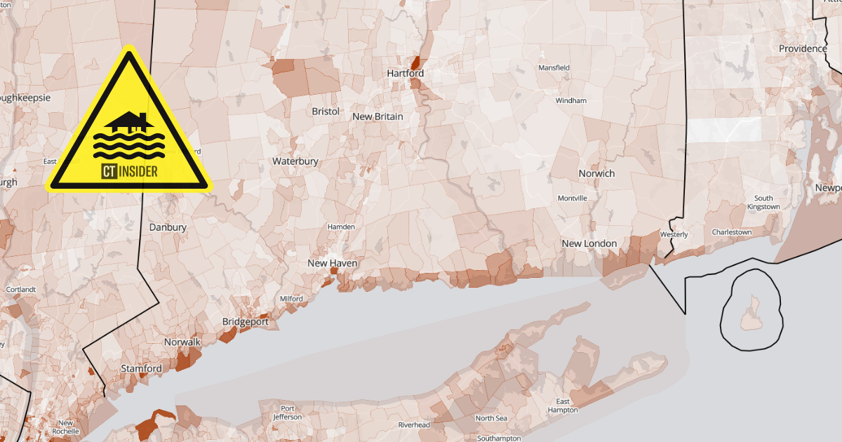 Connecticut flood risk map with live weather radar