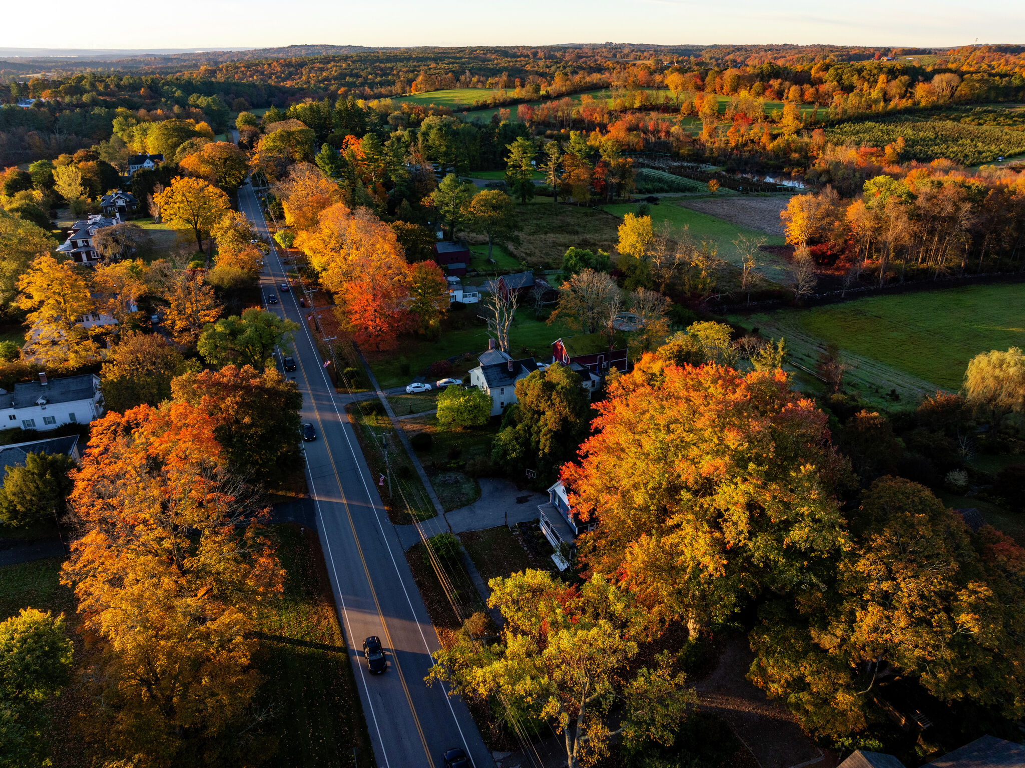 Drone images capture 2024 fall foliage in Connecticut from above