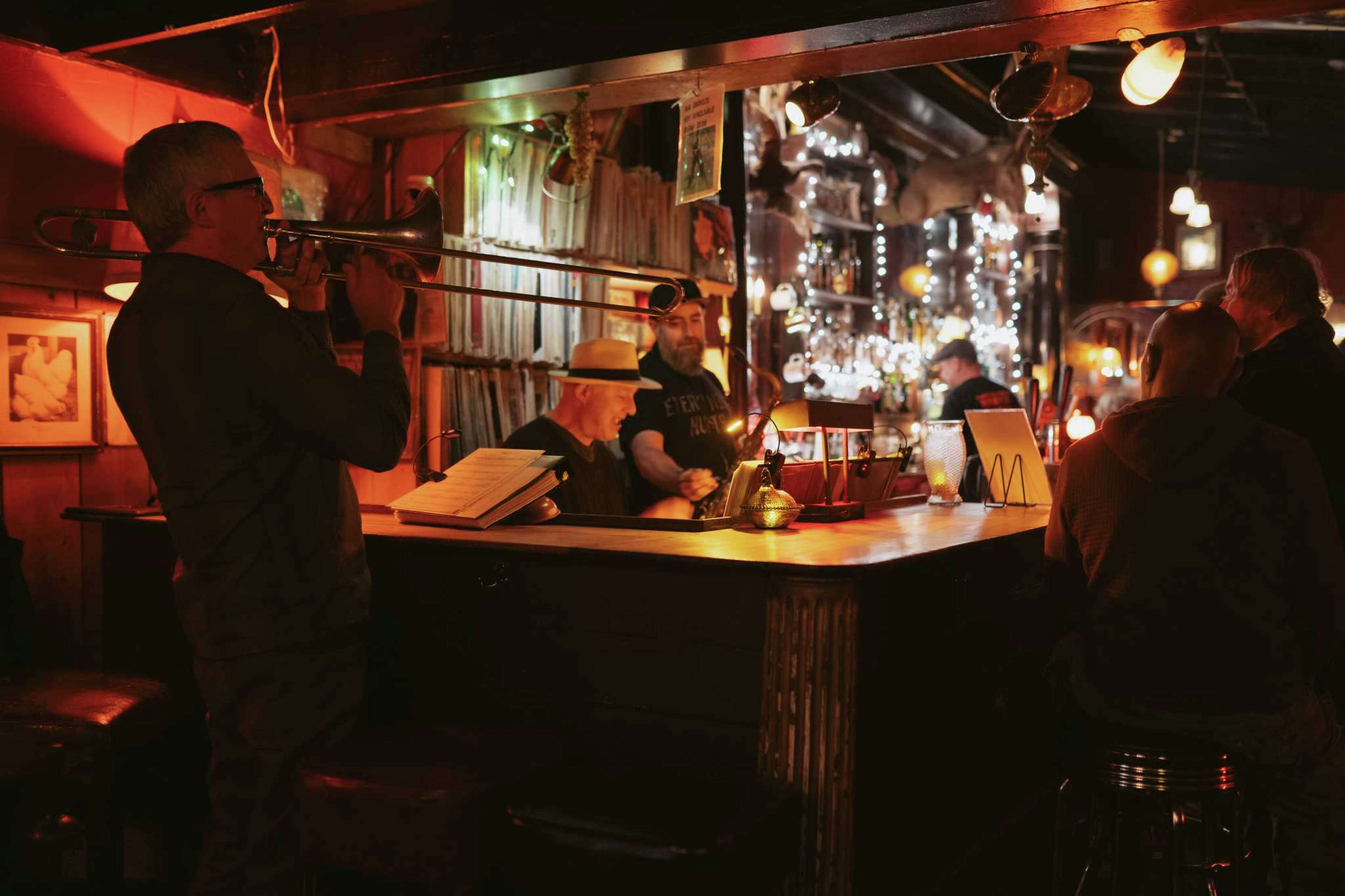 Inside the Royal Cuckoo Organ Lounge, a surreal S.F. jazz bar