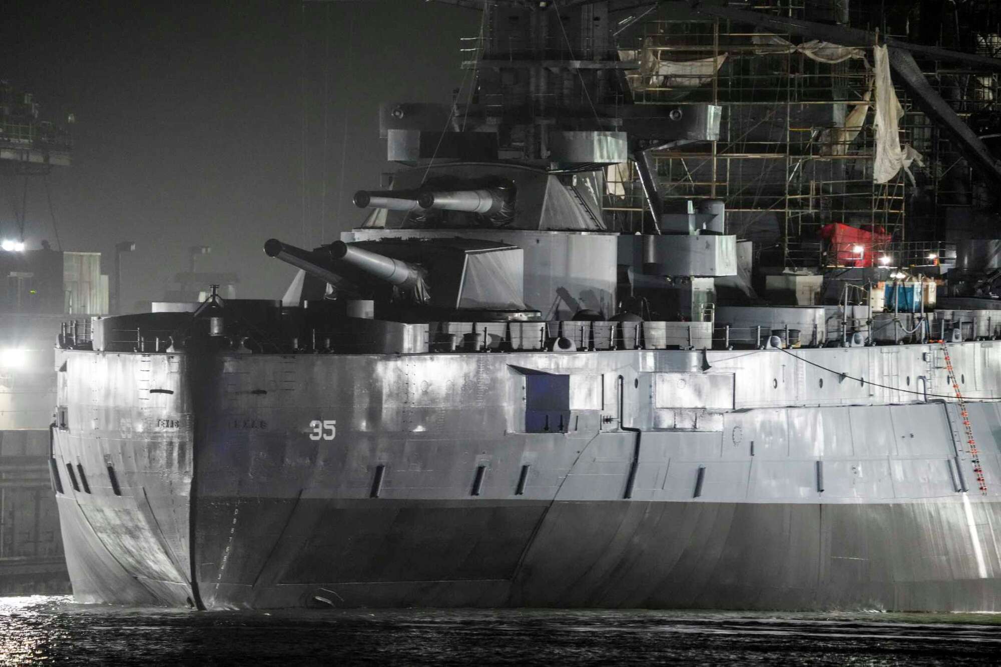 Battleship Texas Moves Back Into Galveston Waters Photos