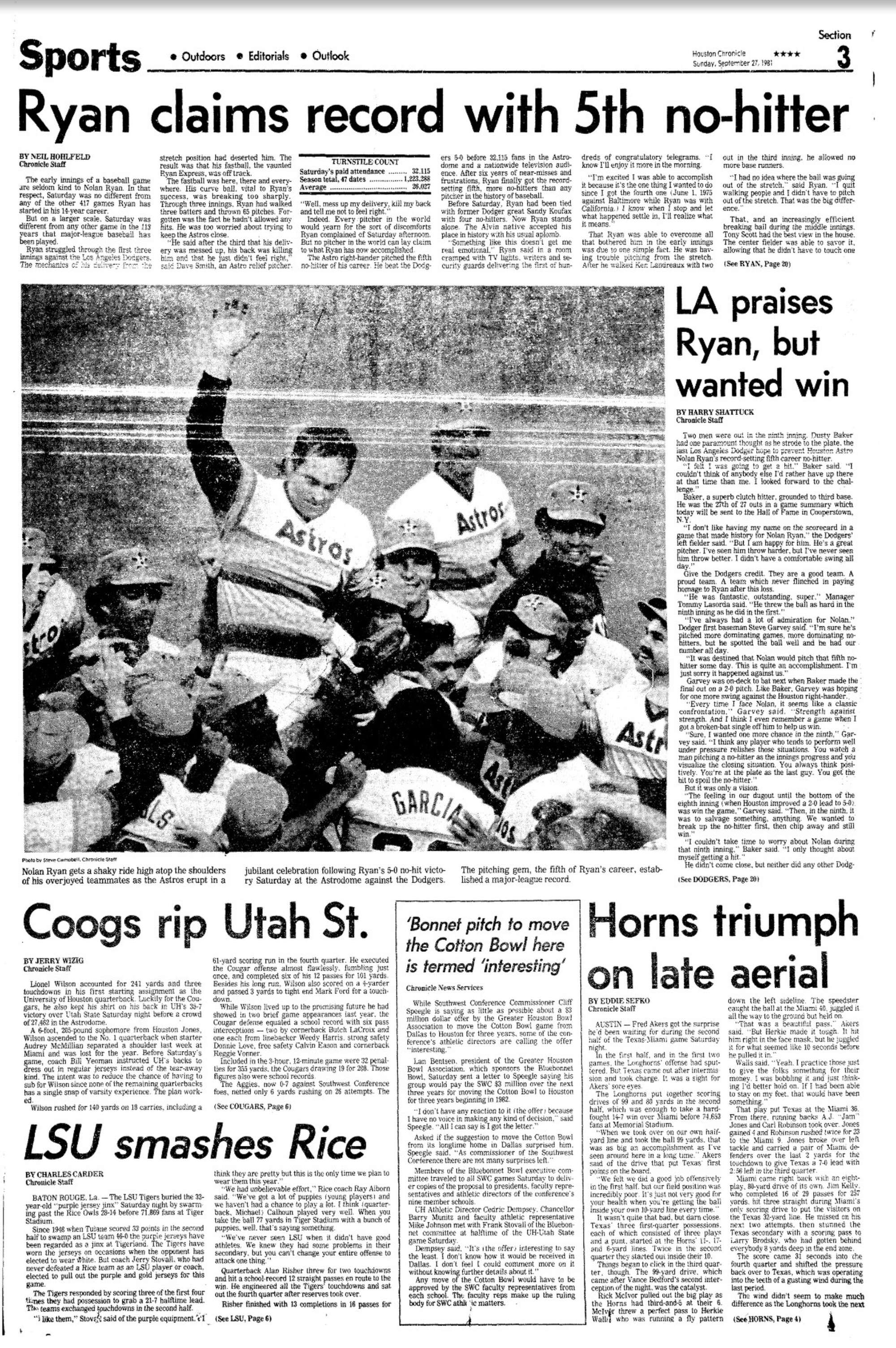 Houston Astros' no-hitter history