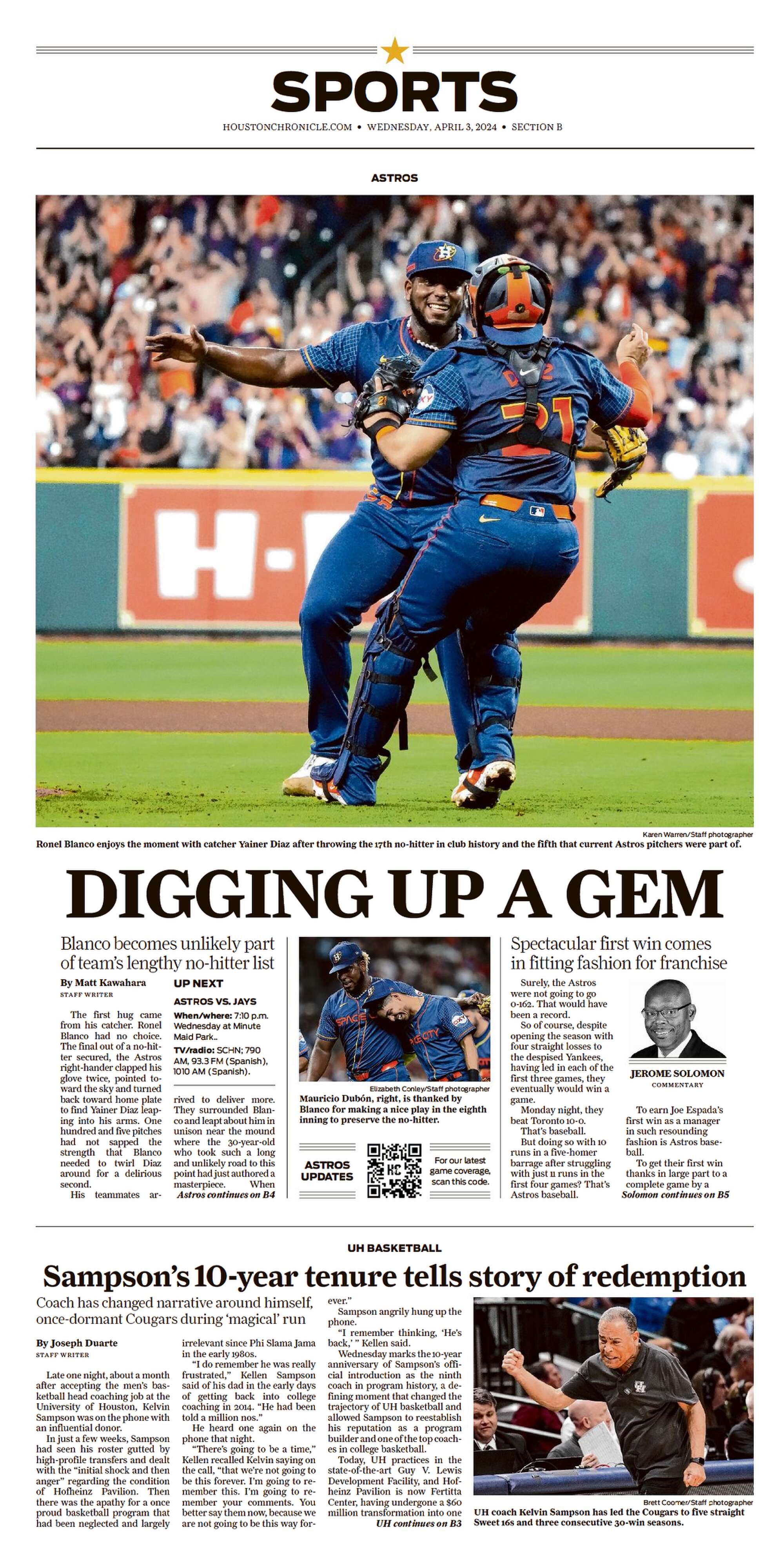 Houston Astros' no-hitter history