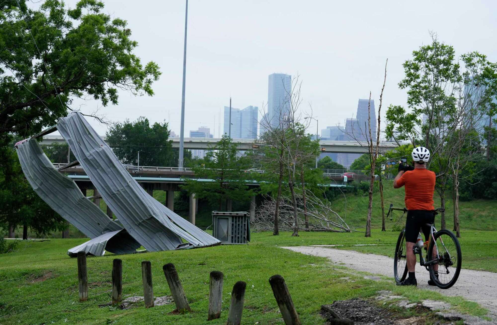 Photos: Houston storm with hurricane-like winds causes destruction