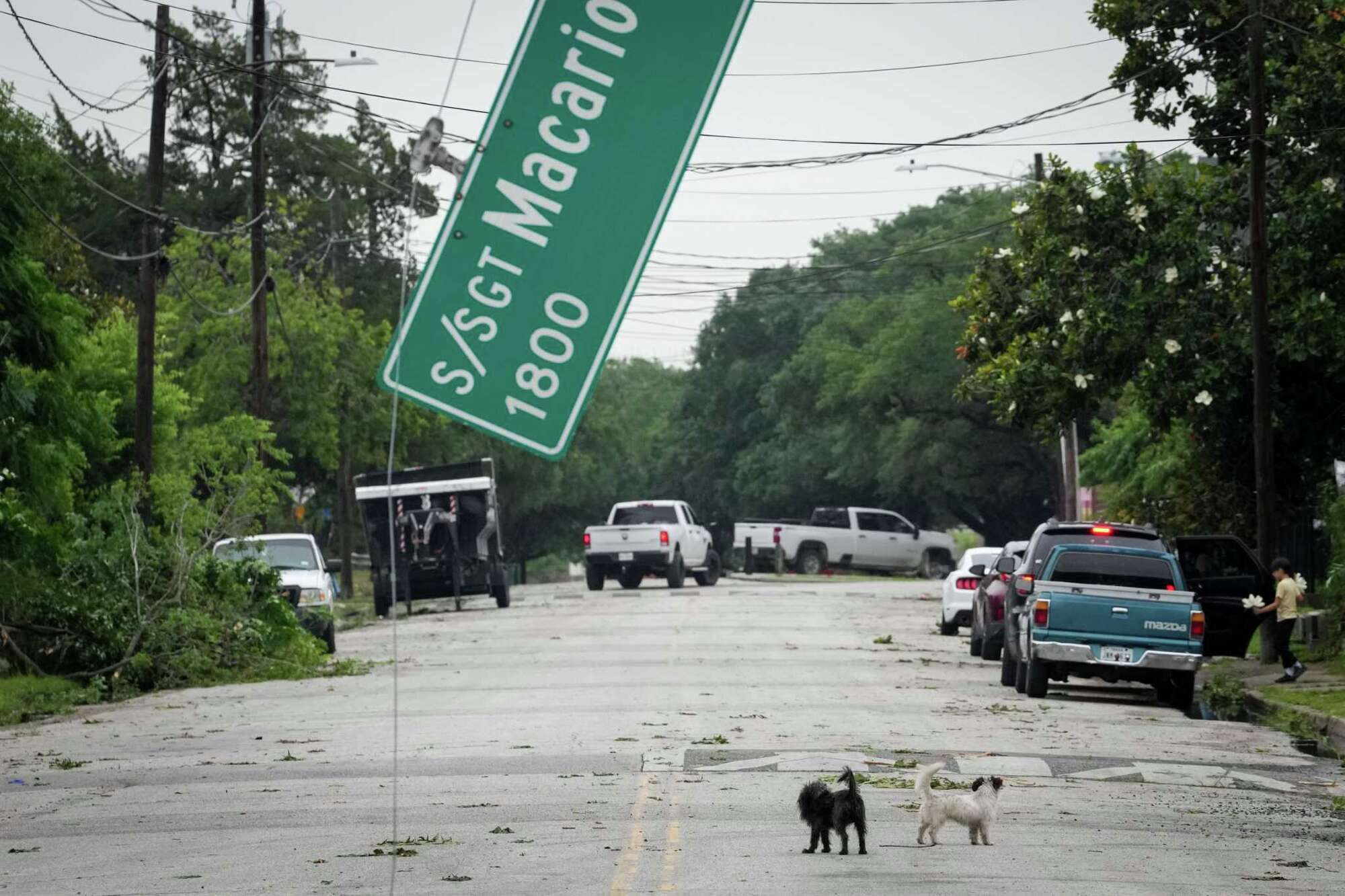 Photos: Houston storm with hurricane-like winds causes destruction