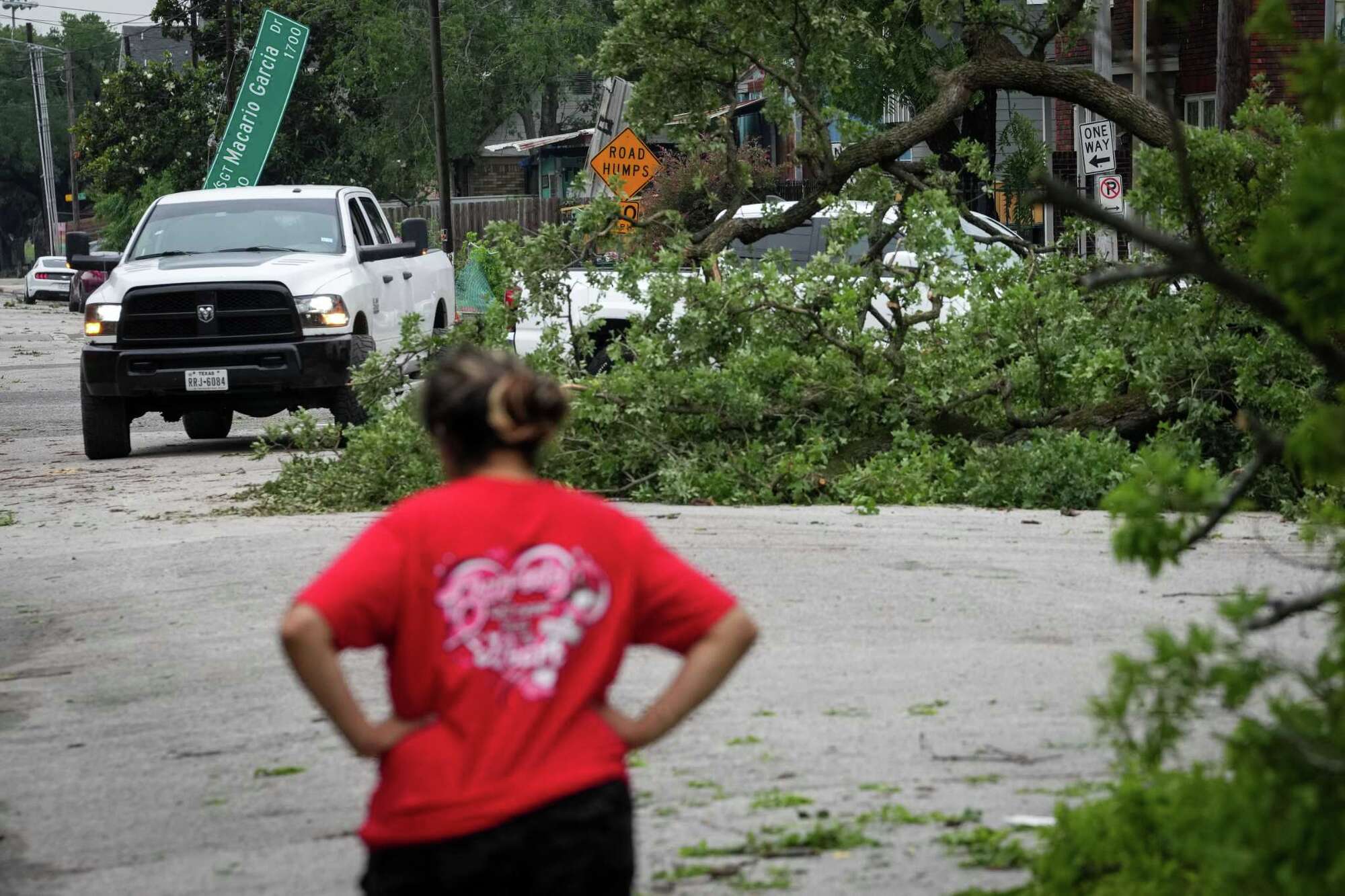 Photos: Houston storm with hurricane-like winds causes destruction