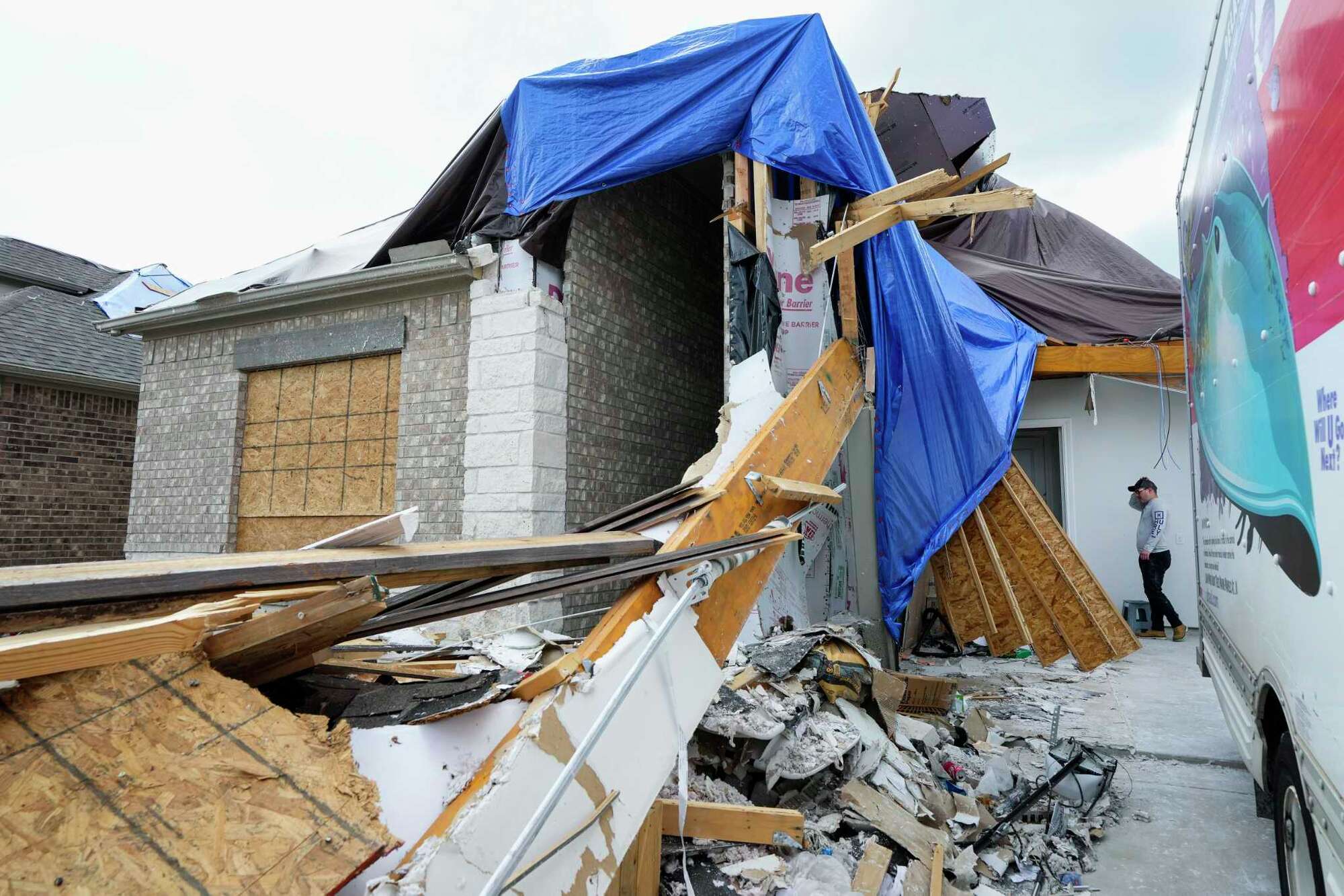 Photos: Aftermath from Houston's deadly storm and tornado