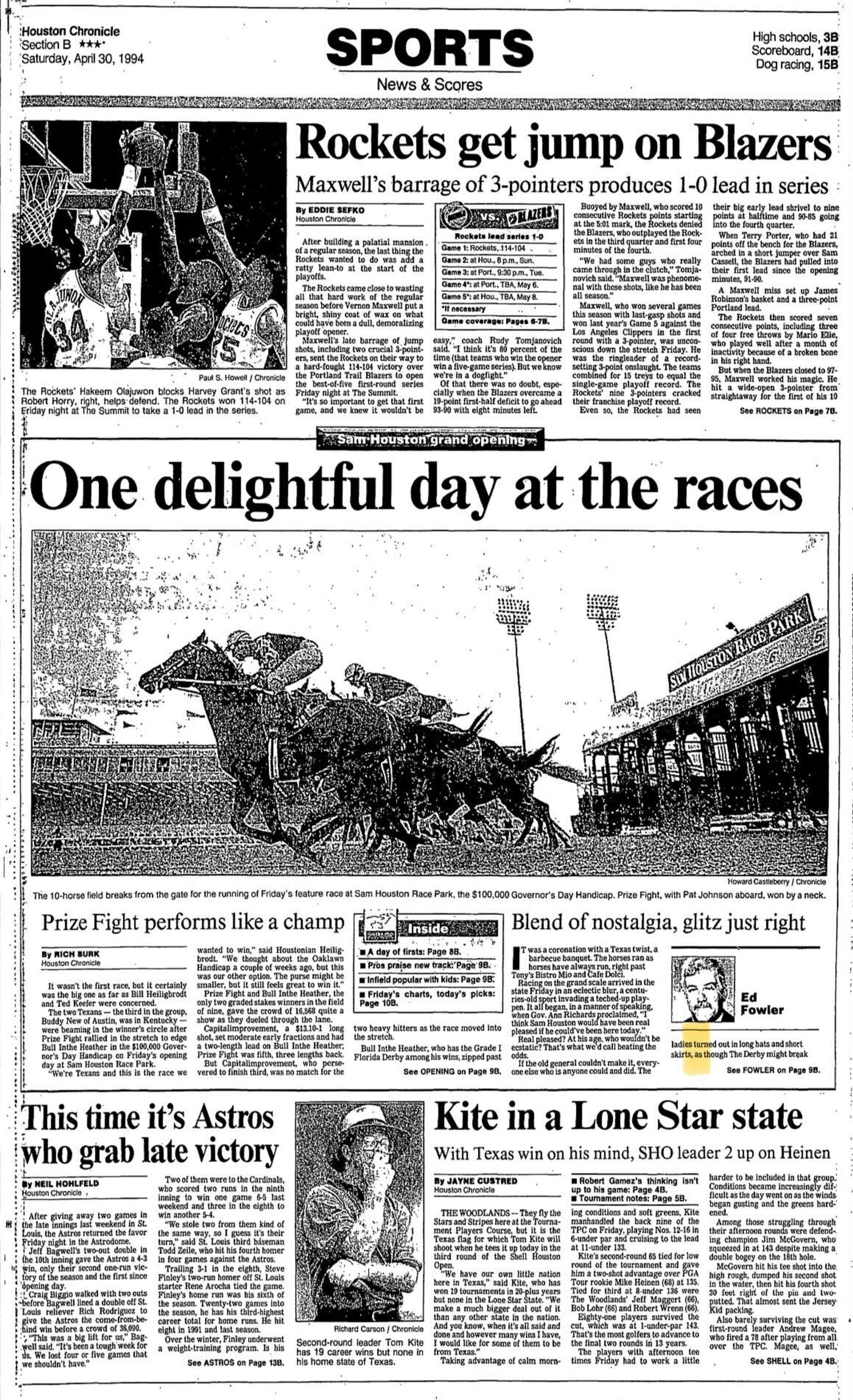 Relive Houston Rockets' 1994 NBA championship through historic front pages