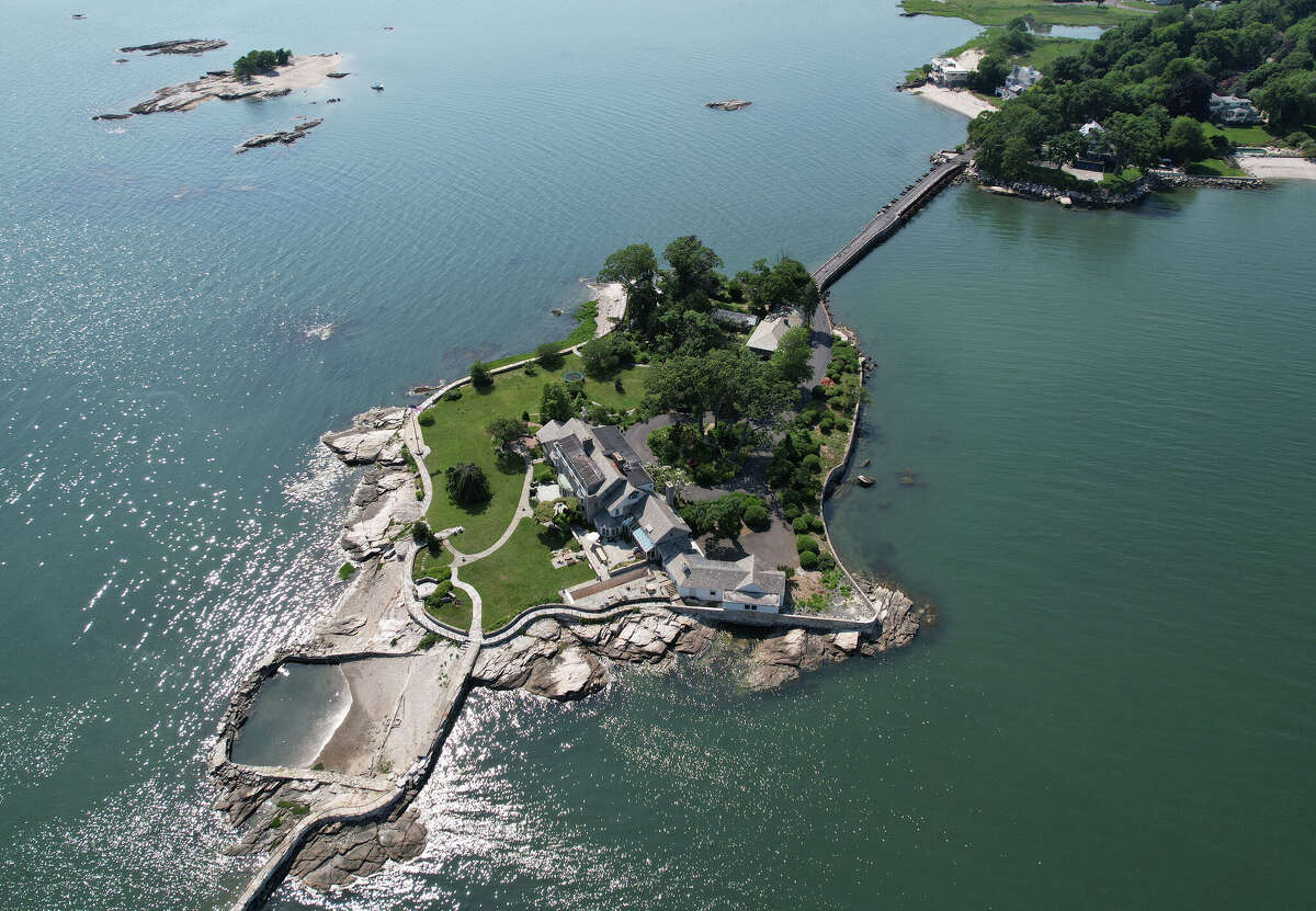 Guess the price of this CT island with 12-bedroom house, swimming cove