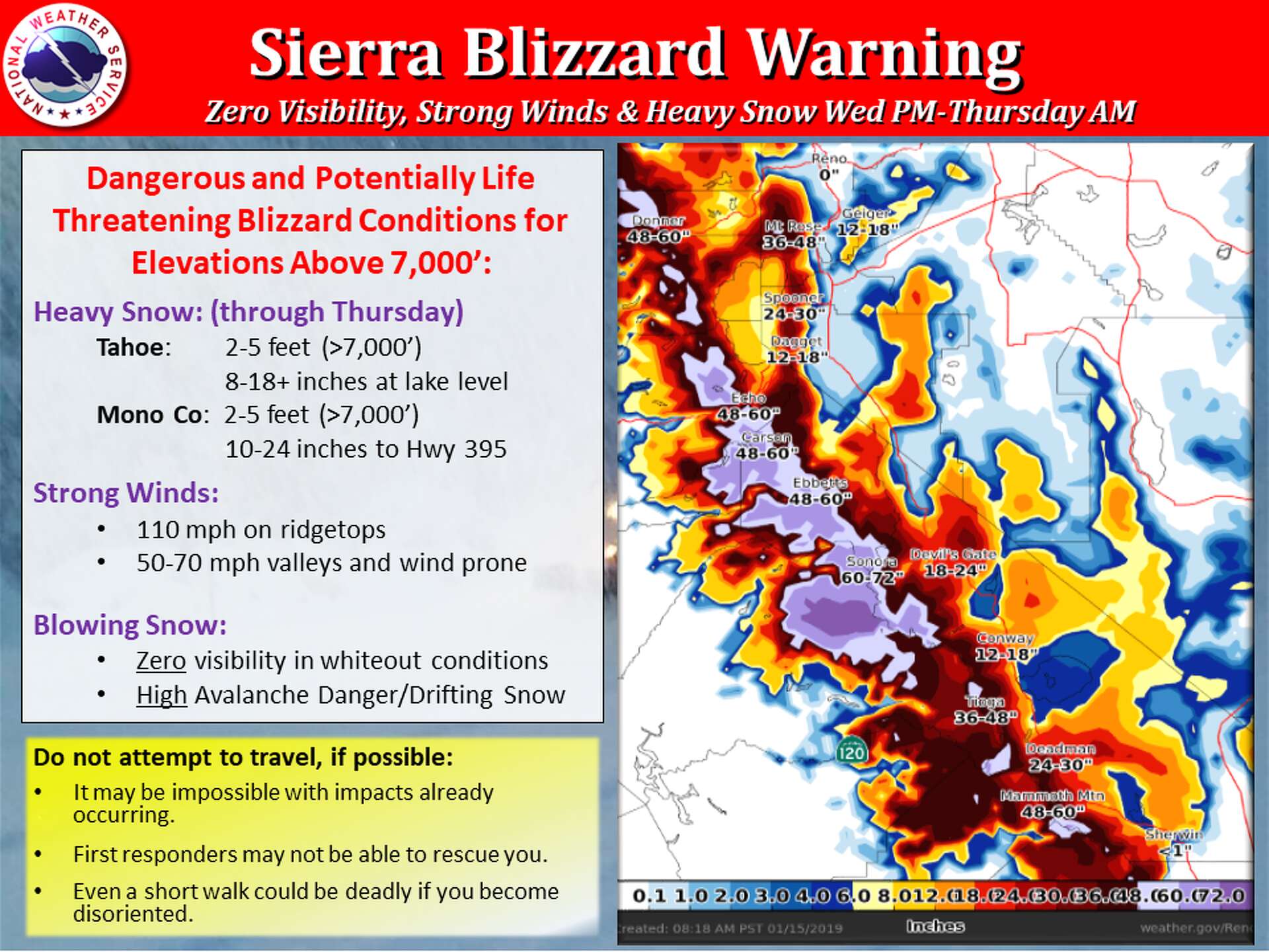 Life-threatening blizzard to pummel Sierra Nevada: 'Zero visibility in ...