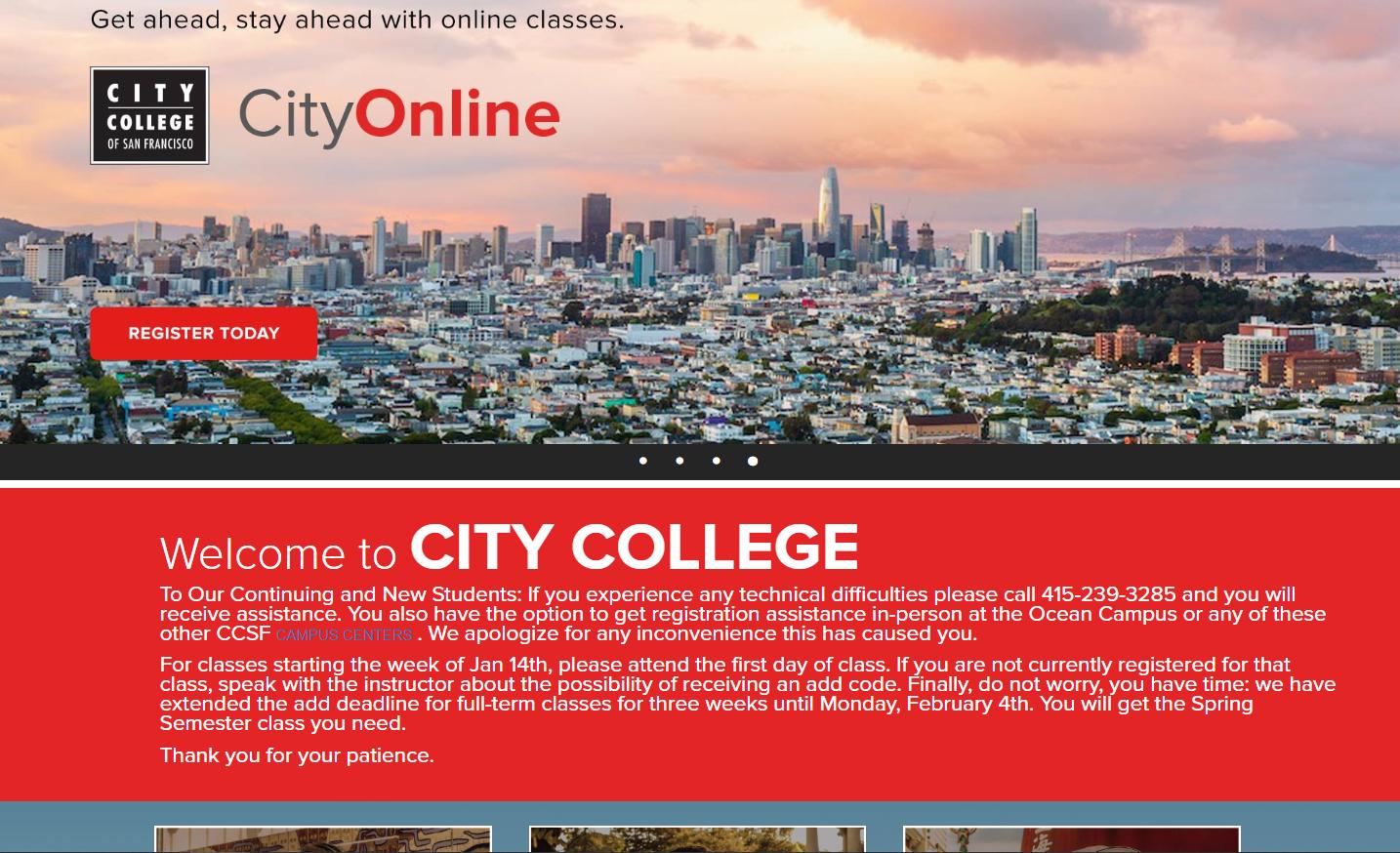 CCSF extends registration deadline after online enrollment technology ...