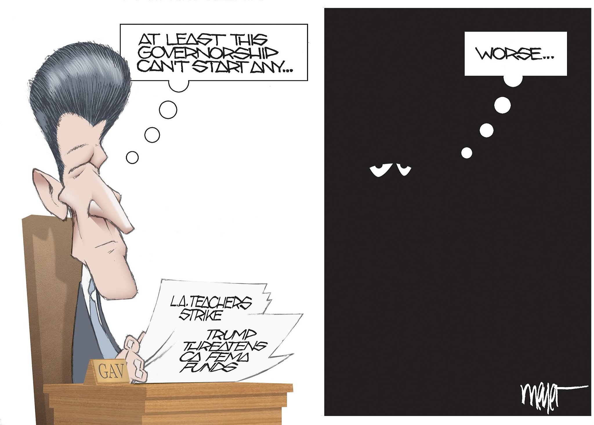 Governor Newsom literally meets reality