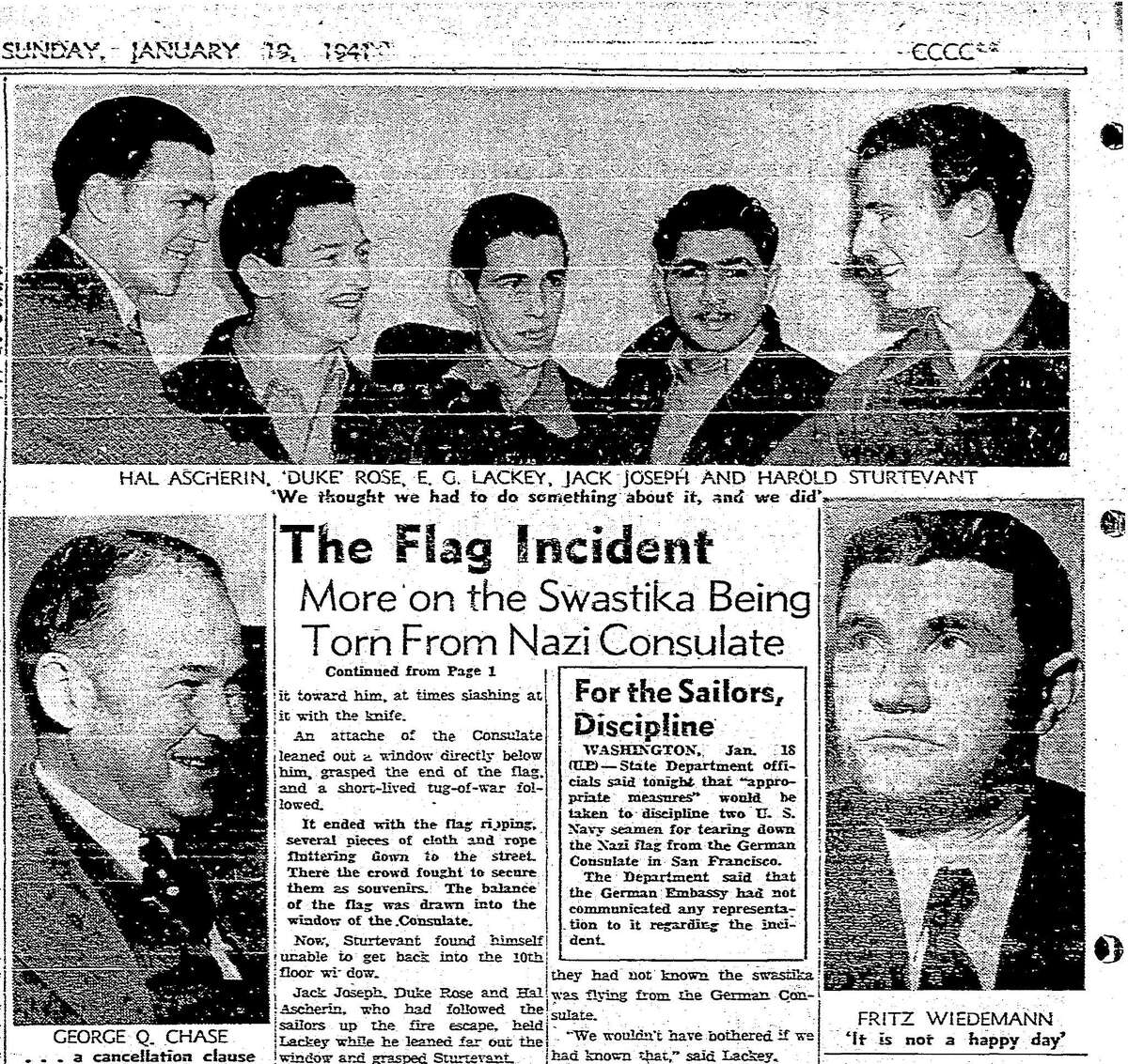When Navy sailors in SF ripped a Nazi flag off the German consulate