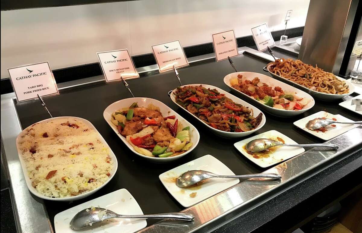 SFO airport lounge shuffle baffles business class passengers