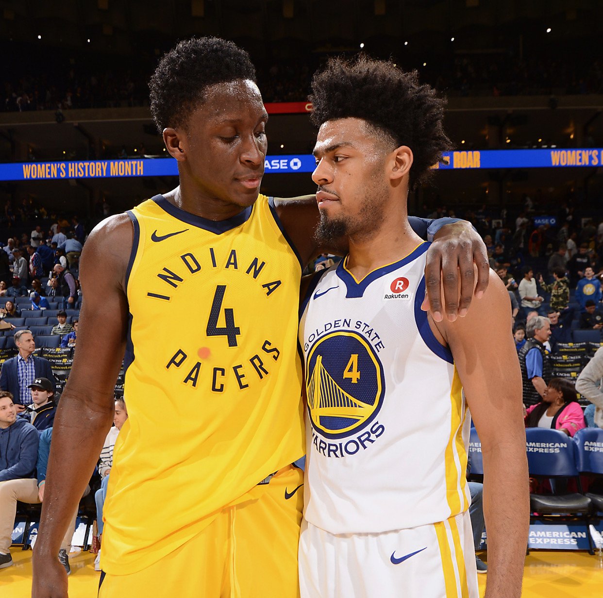 Warriors’ Quinn Cook supports injured friend Victor Oladipo of the ...