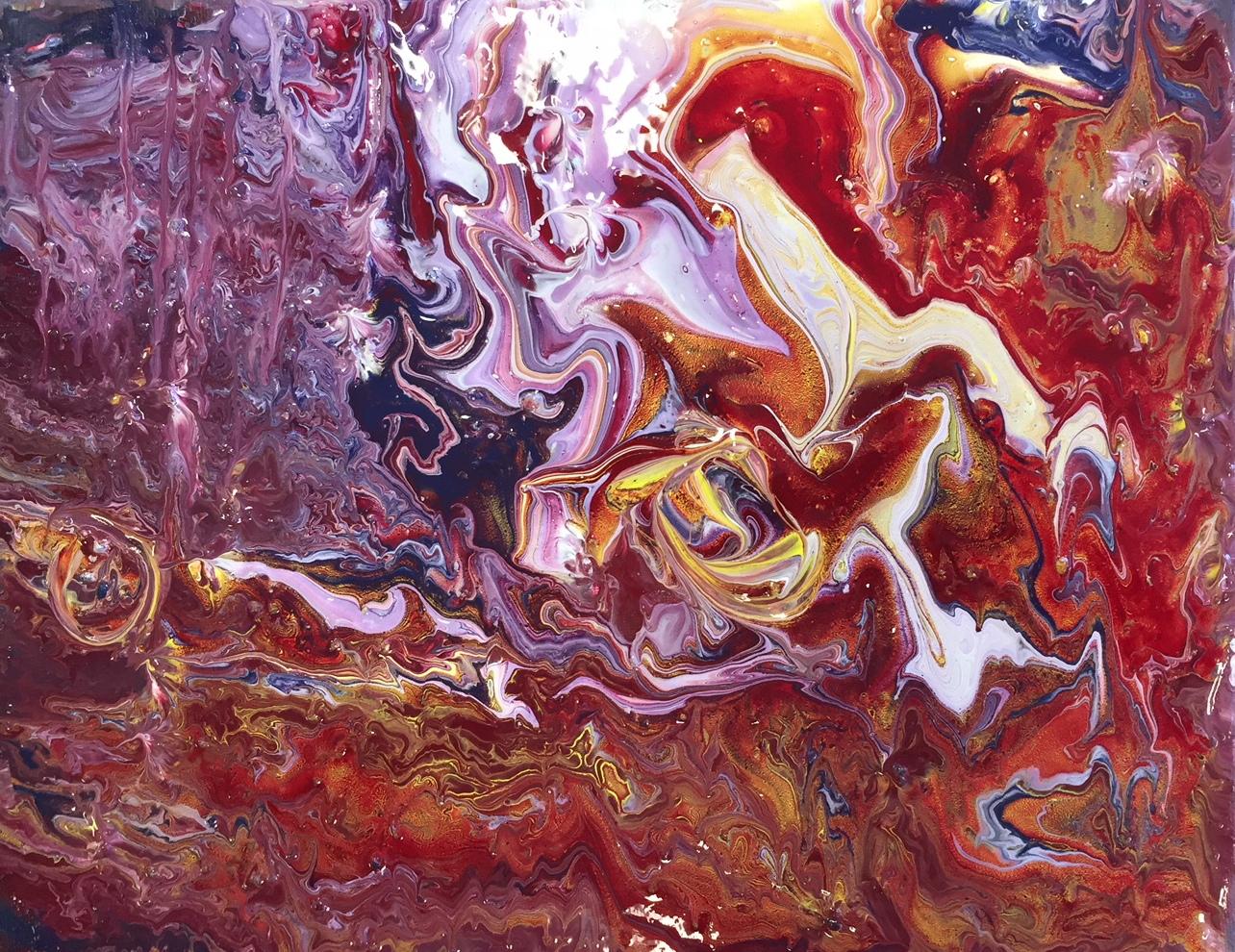 Aspiring artists create poured paint masterpieces at Greenwich Art Society