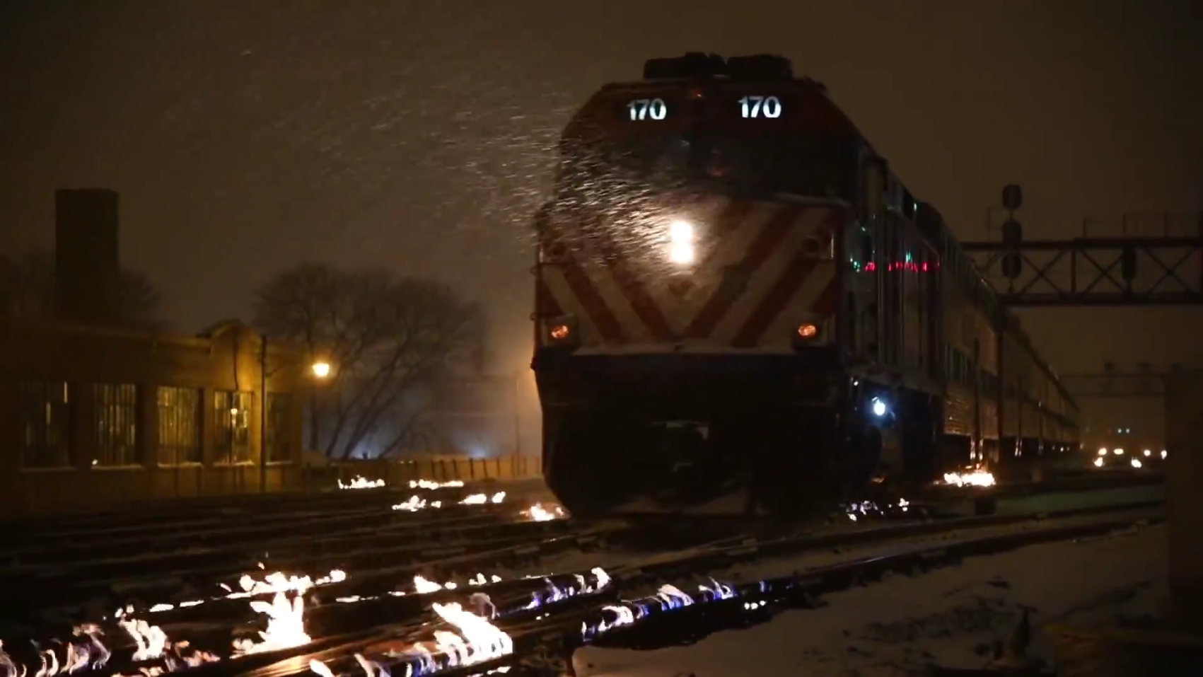 It's so cold in Chicago they've set fires along the train tracks