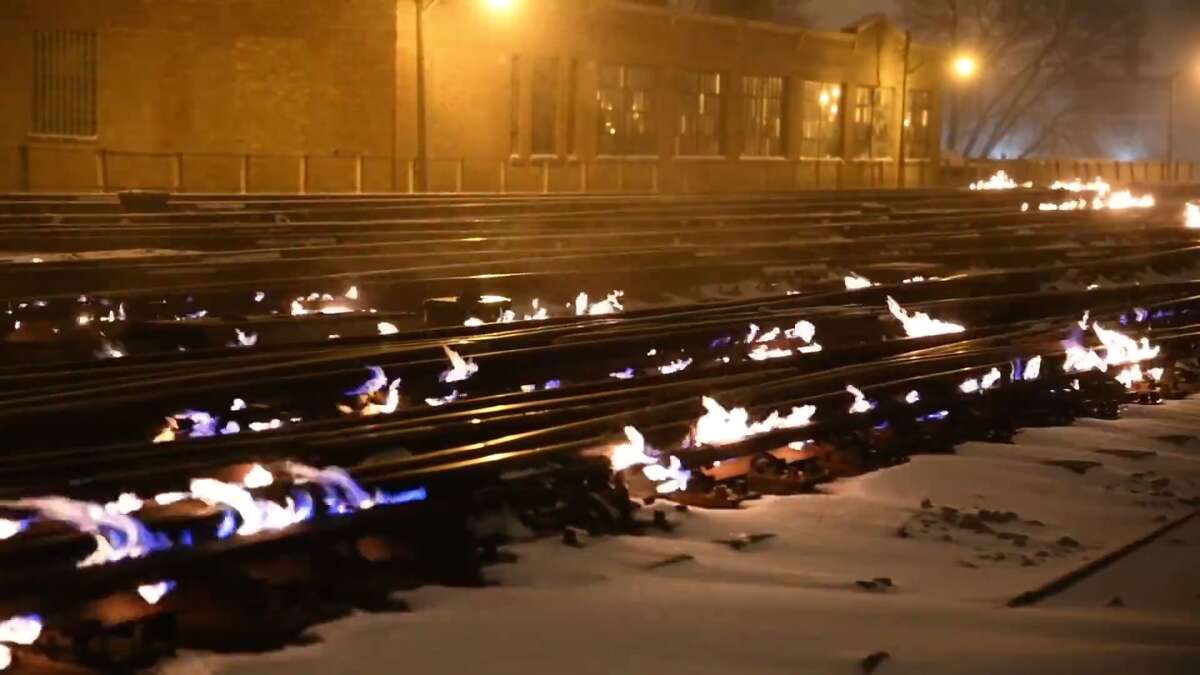 It's so cold in Chicago they've set fires along the train tracks