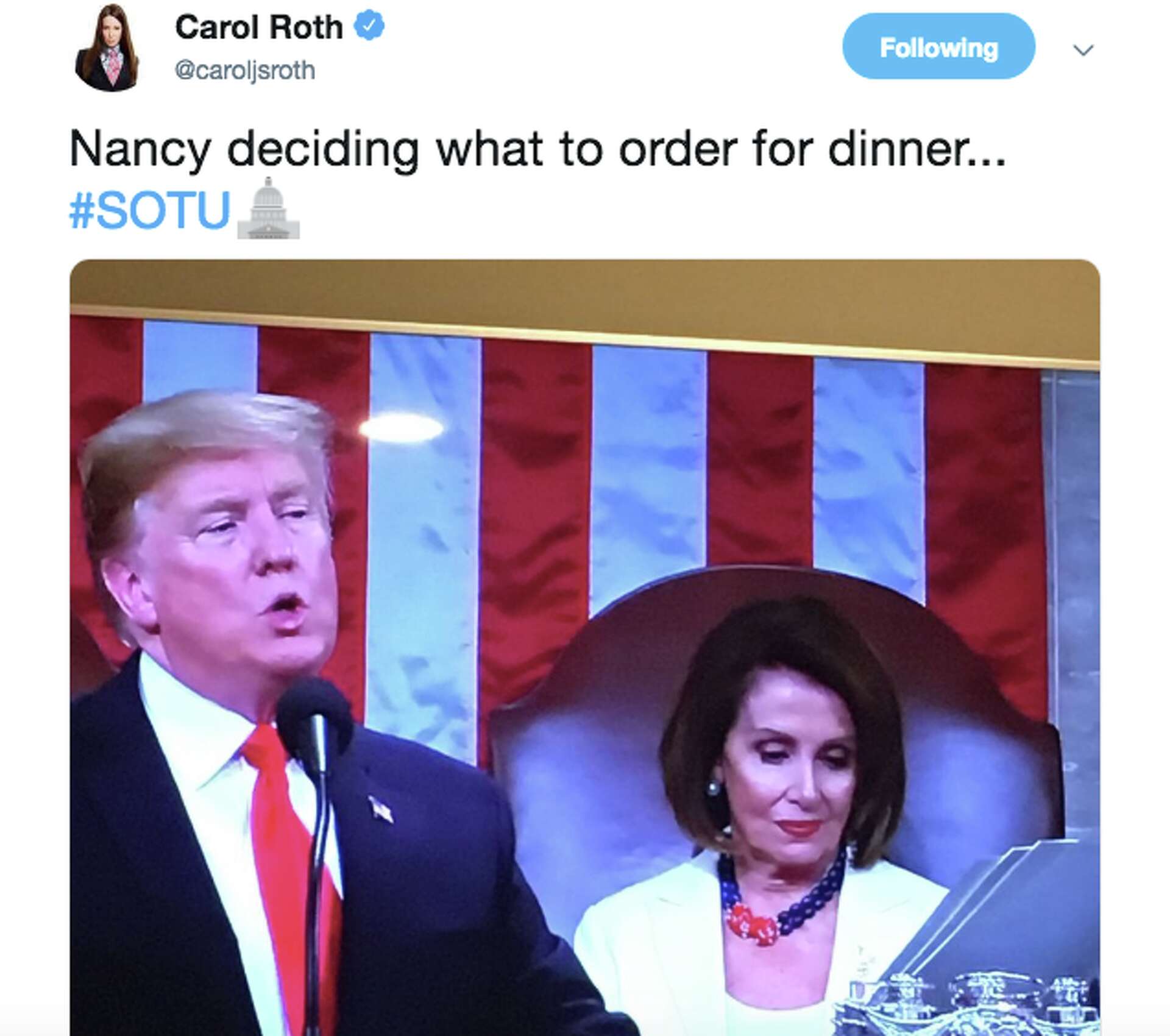 What was Nancy Pelosi reading during Trump's State of the Union?