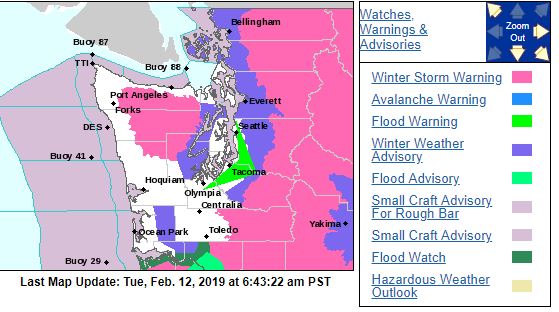 As snow turns to rain, flood warning issued in Seattle and other urban ...