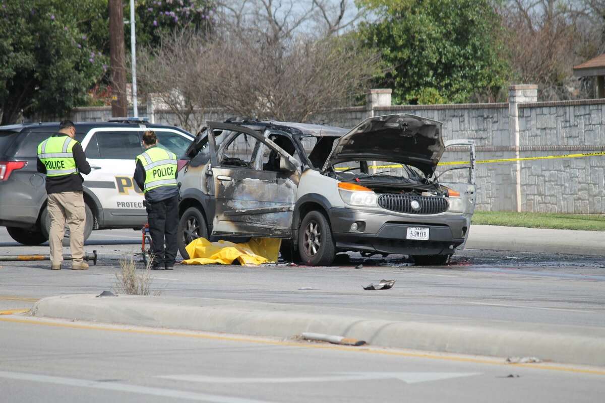 SAPD: Driver burned to death when traffic sign ruptures gas tank ...