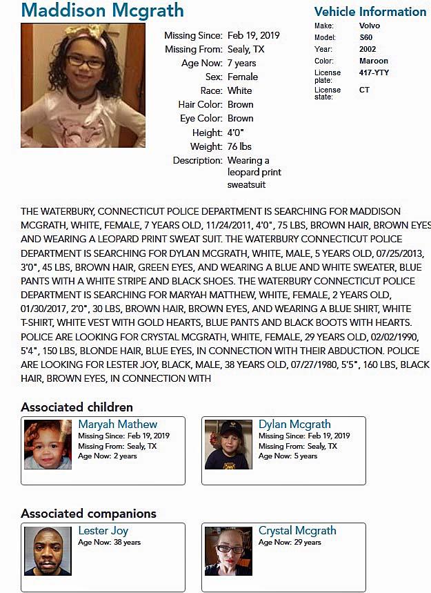 Missing Connecticut kids might be in Houston area