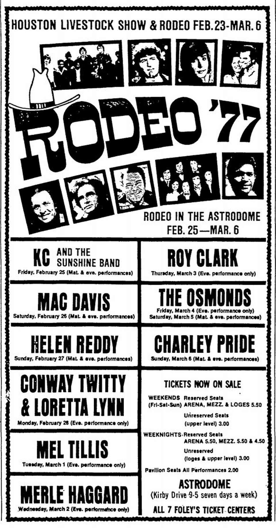 Chronicle rodeo advertisements 1966 - 1995