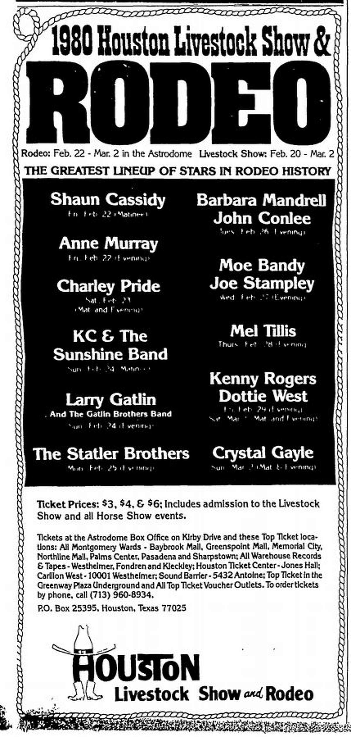 Rodeo ads show how much pop music, and ticket prices, have changed over ...