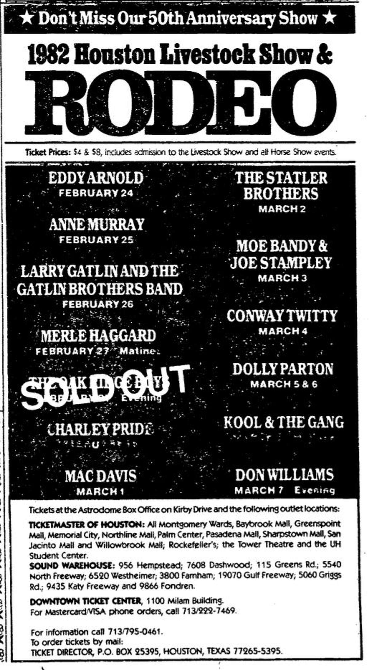 Rodeo ads show how much pop music, and ticket prices, have changed over ...