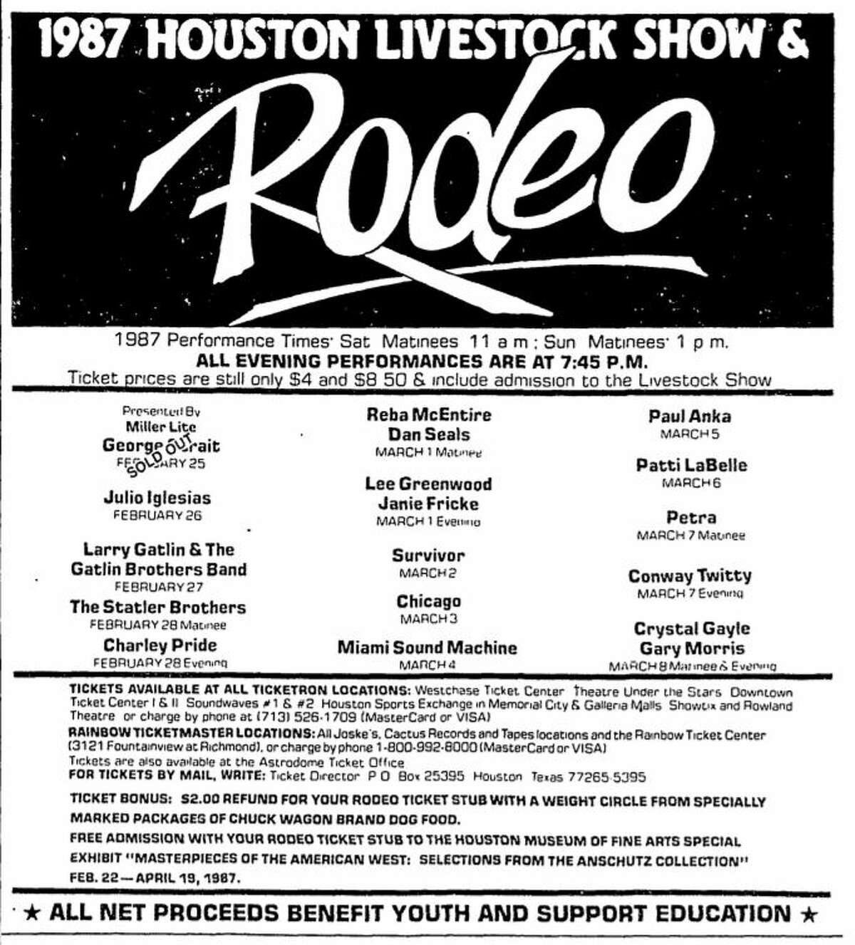 Rodeo ads show how much pop music, and ticket prices, have changed over ...