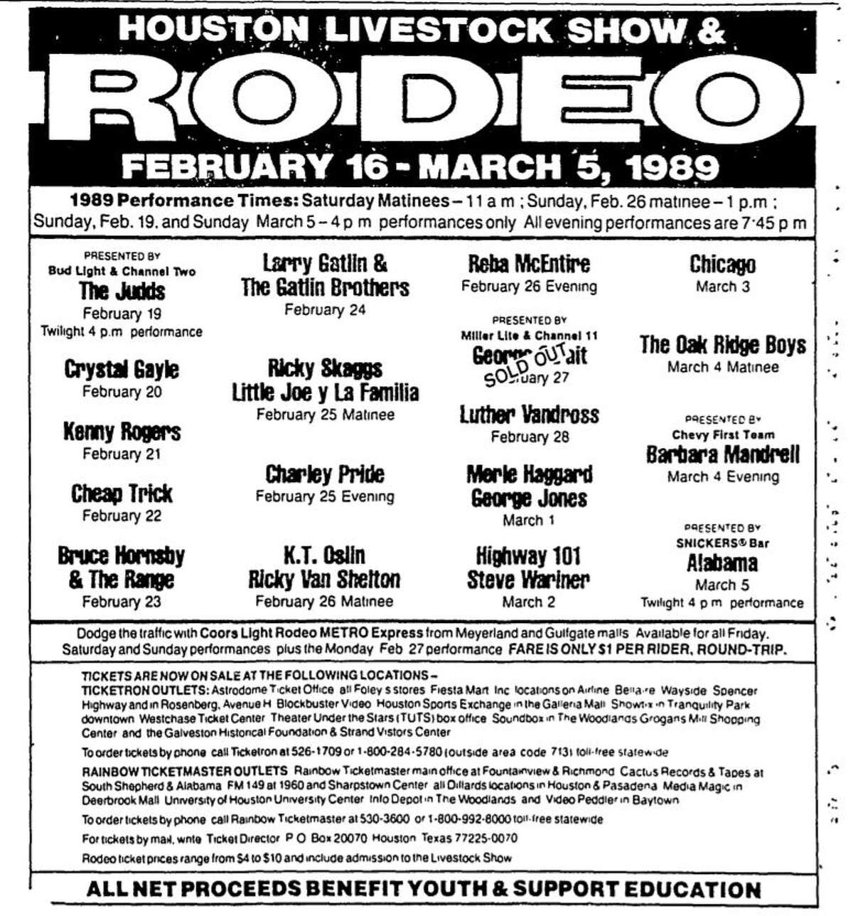Rodeo ads show how much pop music, and ticket prices, have changed over ...