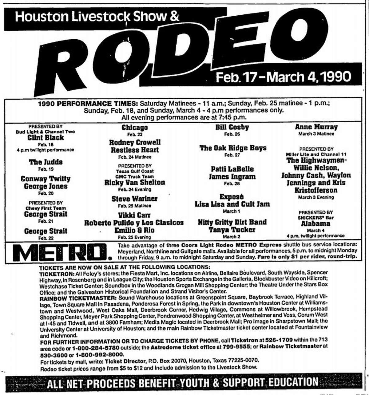 Rodeo ads show how much pop music, and ticket prices, have changed over ...