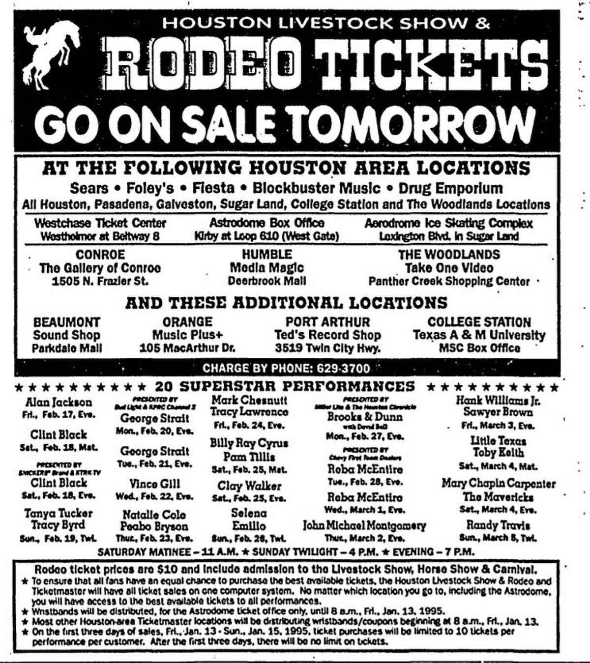 Rodeo ads show how much pop music, and ticket prices, have changed over ...