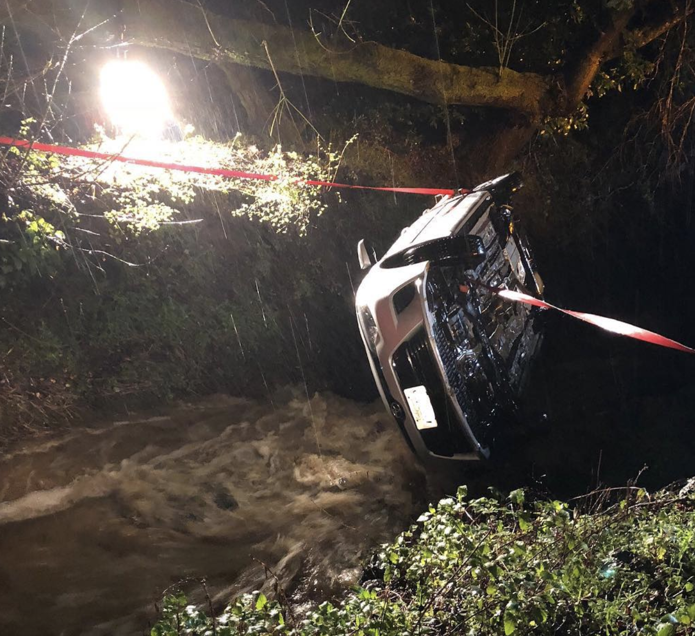 Police found an upside down car in a ditch in Marin. A man was alive ...