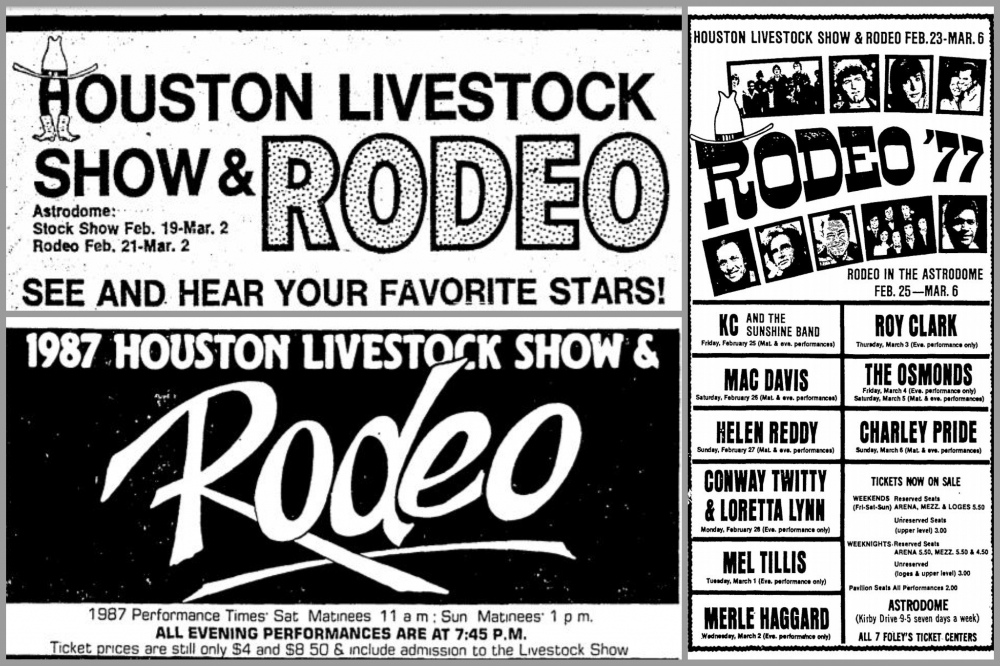 Rodeo ads show how much pop music, and ticket prices, have changed over ...