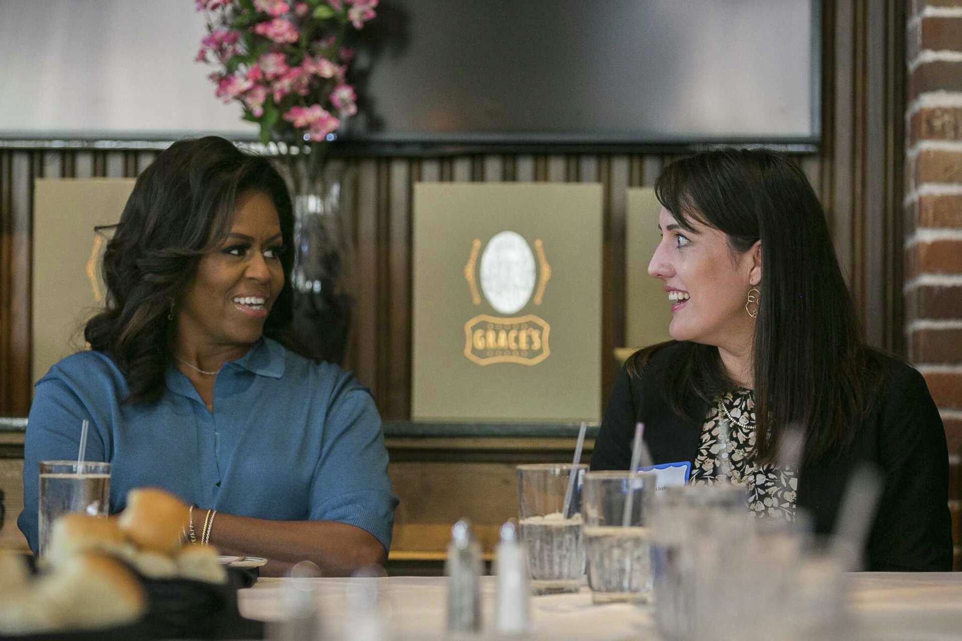Michelle Obama chats with Houston book club, then Toyota Center crowd