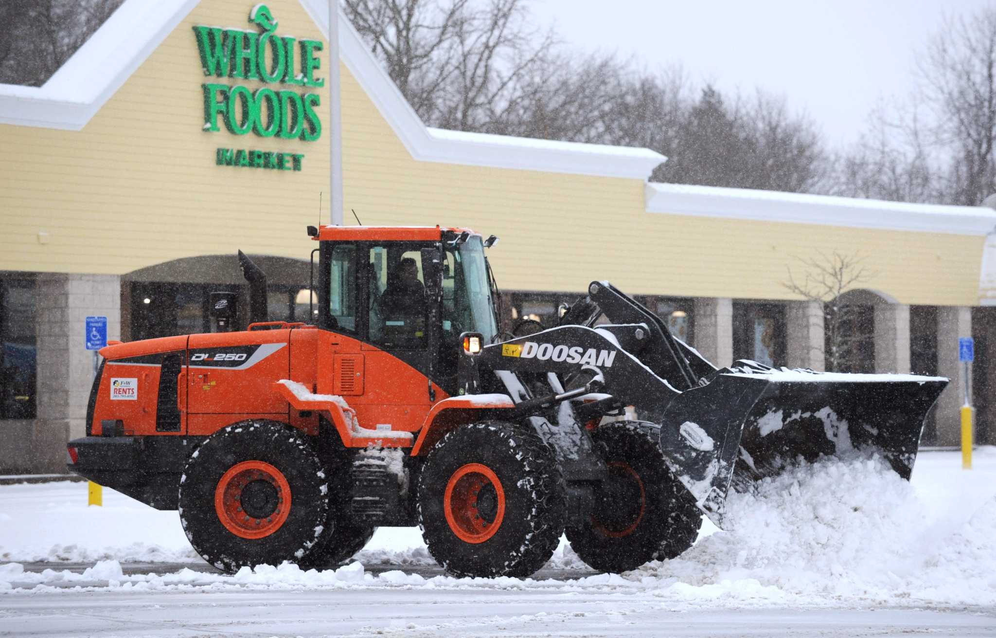 Snow causes road closures in Westport