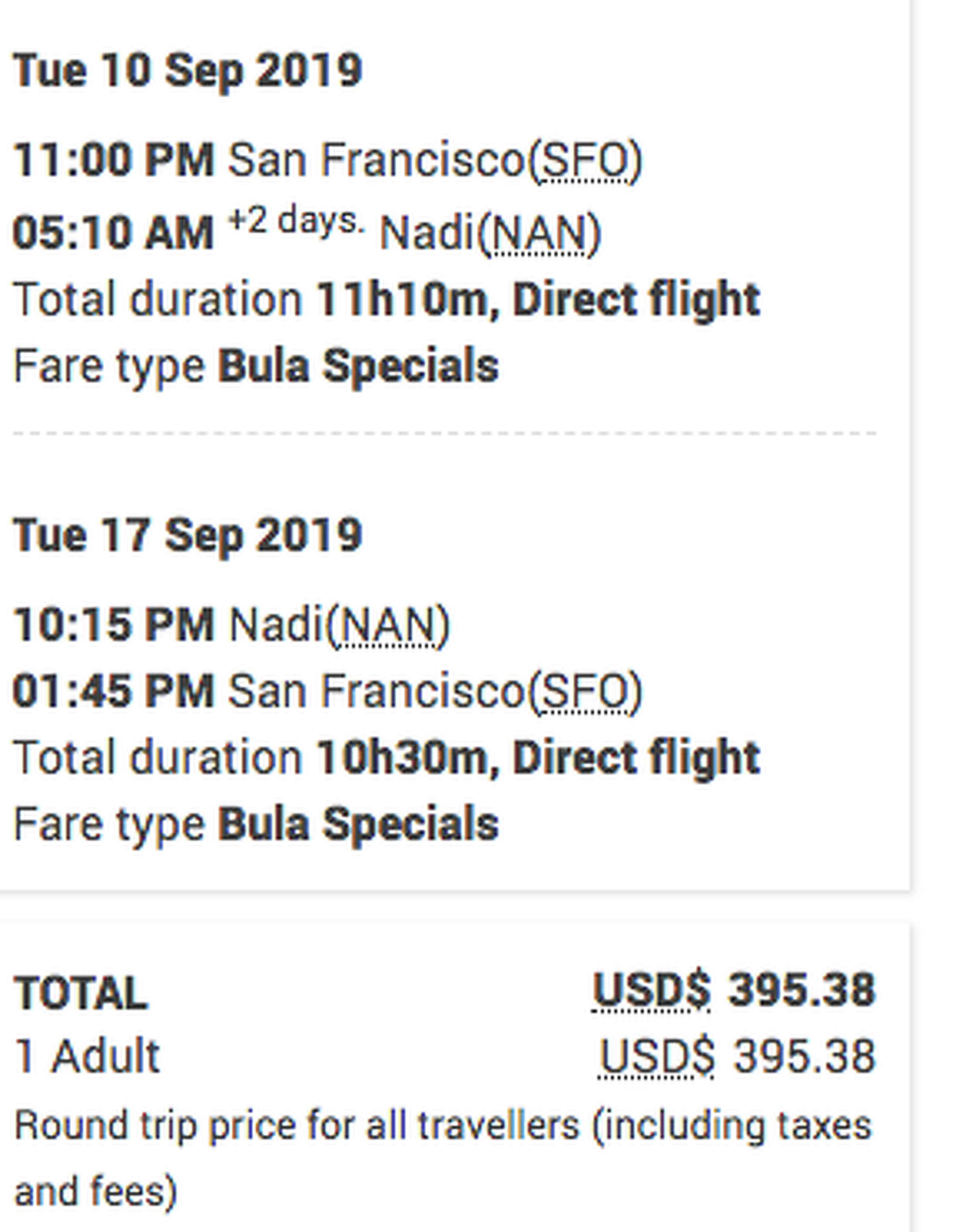 Deal: SFO to Fiji just $396 roundtrip