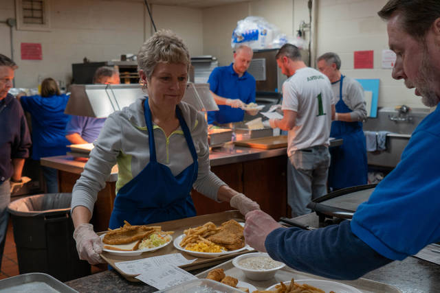 Knights of Columbus fry up fish on the first Friday of Lent