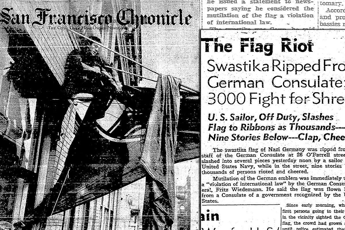 When Navy sailors in SF ripped a Nazi flag off the German consulate