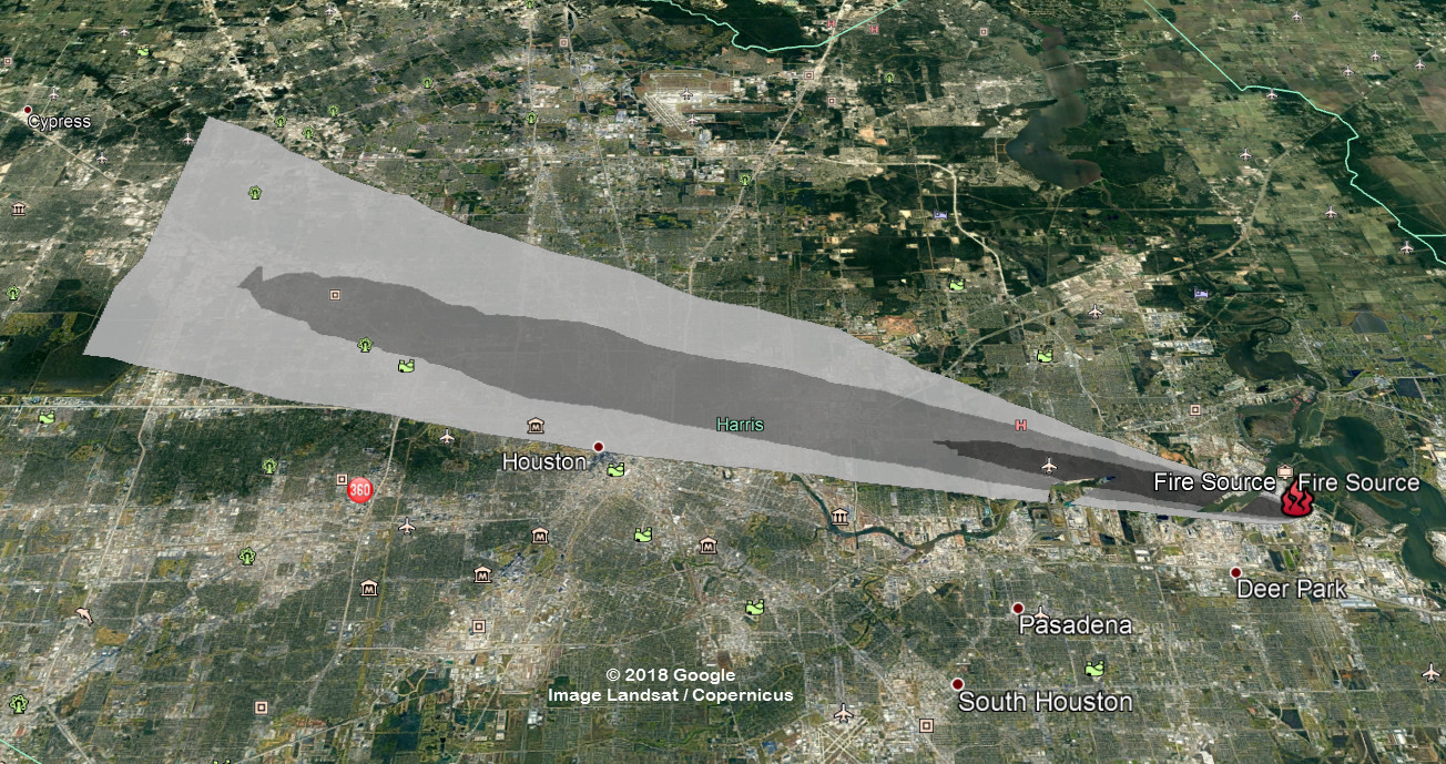 NWS maps show Deer Park fire smoke forecast