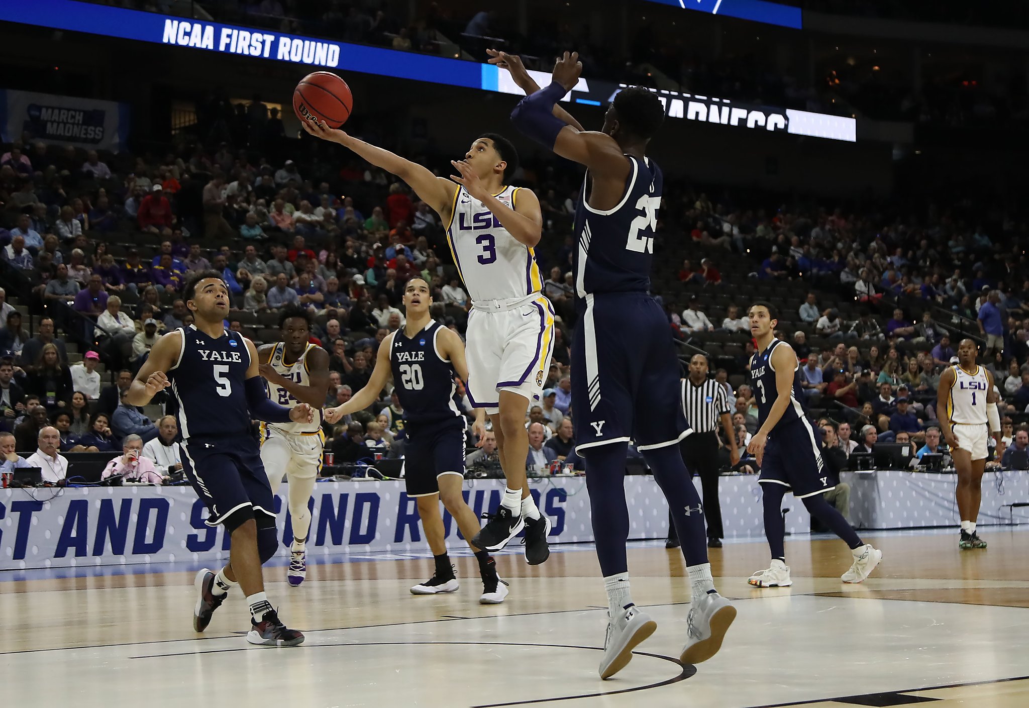 Yale’s valiant comeback bid comes up just short in NCAA tourney loss to LSU