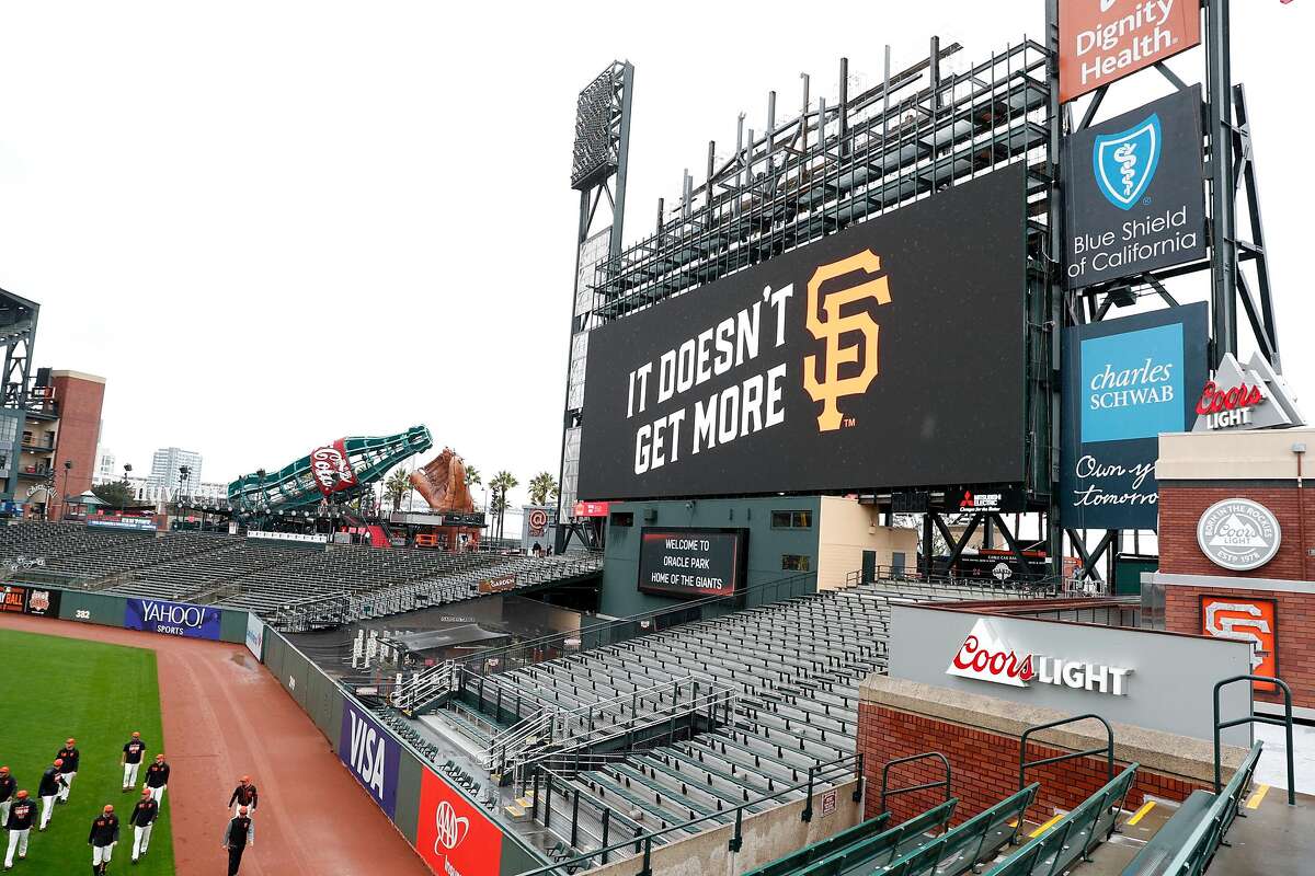 Fitting metaphor? Oracle Park scoreboard a work in progress.