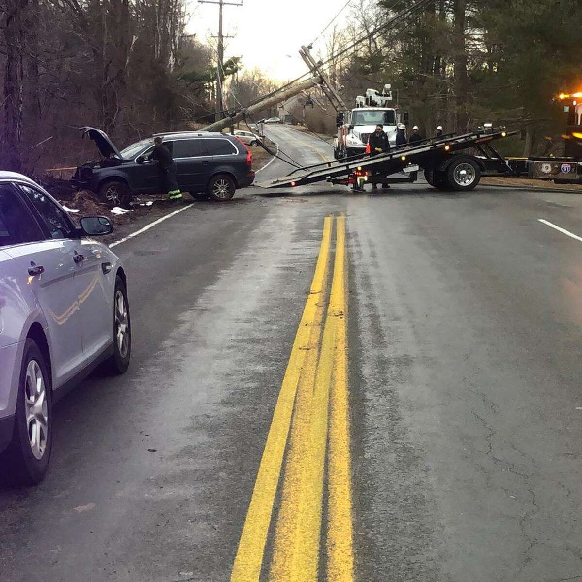 Power restored after Middlefield crash snaps telephone pole Power restored after Middlefield crash snaps telephone pole
