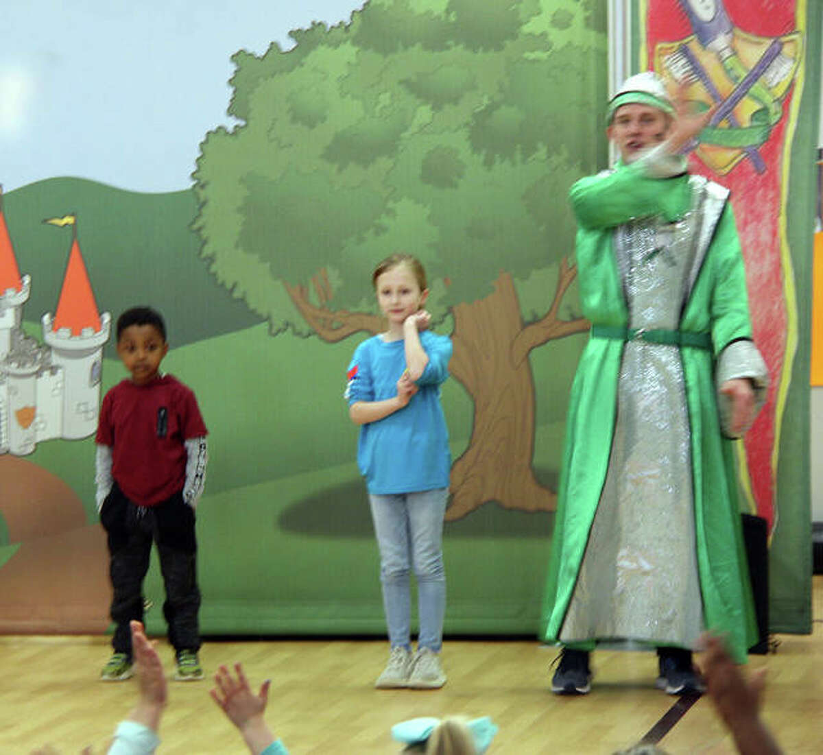 Tooth Wizard, PlaqueMan put on educational show at Nelson Elementary