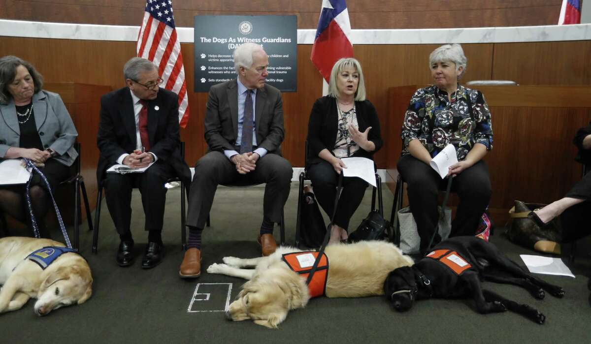 Officials in Houston tout law to allow support dogs in federal courtrooms